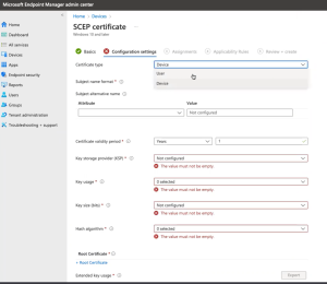Configuring SCEP Profiles in Intune: A High-Level Overview