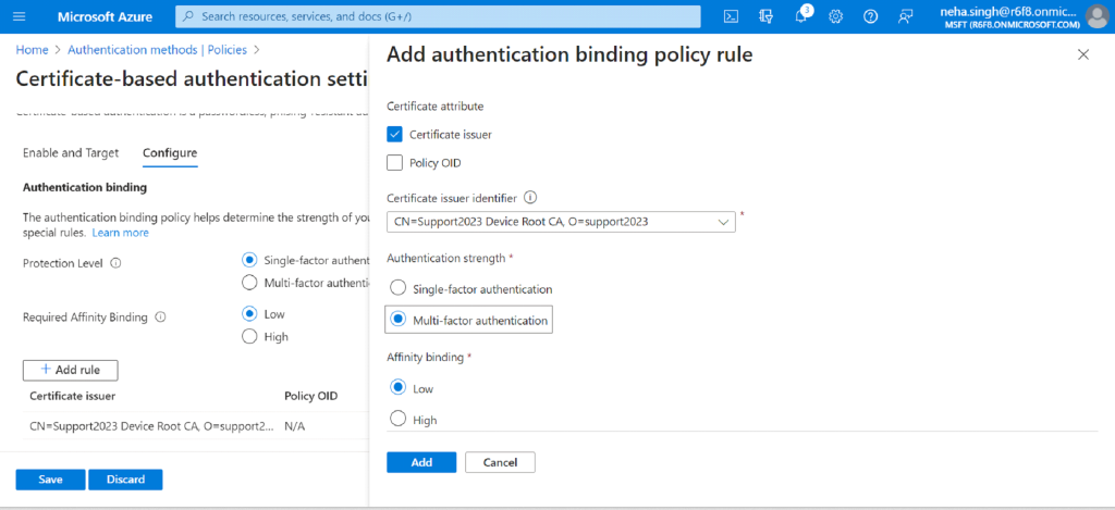 Configuring Azure AD CBA with Conditional Access Policies
