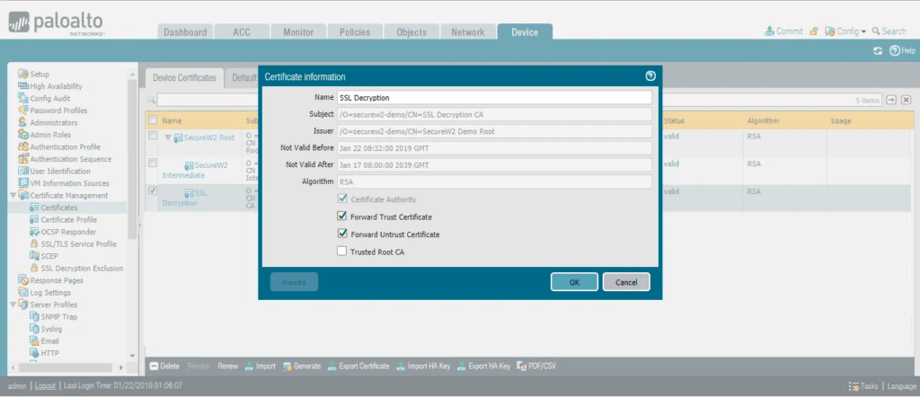 Configuring Palo Alto for SSLI and VPN