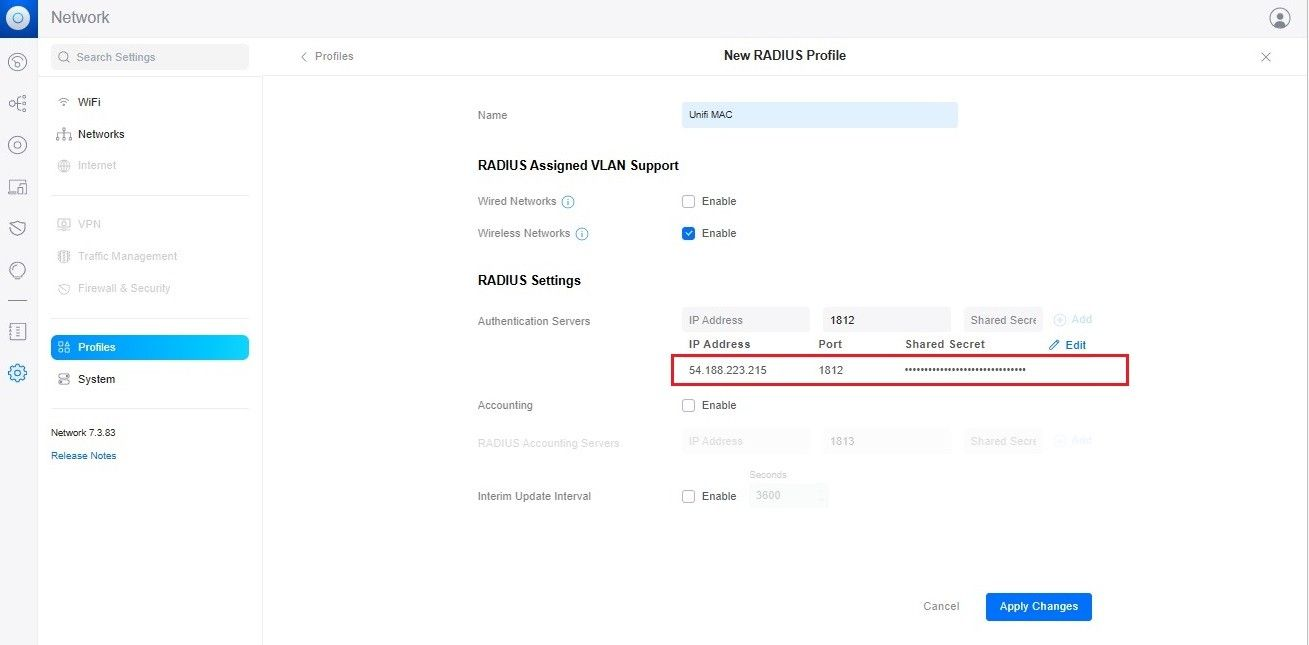 RADIUS MAC Authentication with Ubiquiti Unifi Access Points